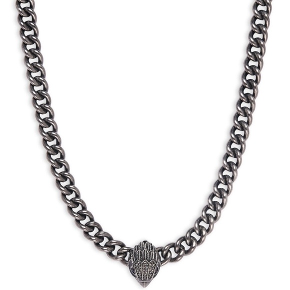 Kurt Geiger | Accessories | Kurt Geiger Silver Gray Curb Chain Necklace ...